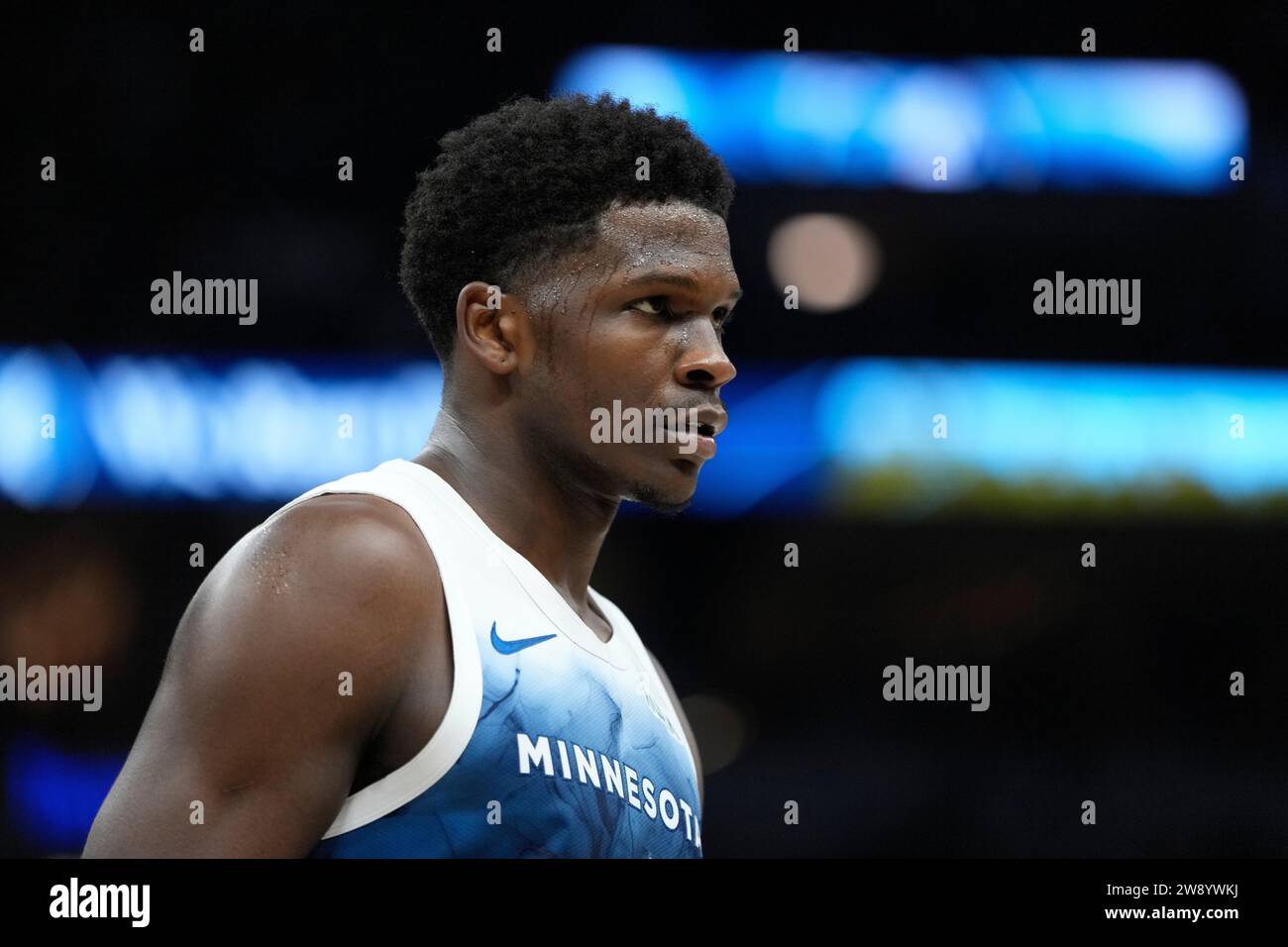 Minnesota Timberwolves guard Anthony Edwards stands on the court during ...
