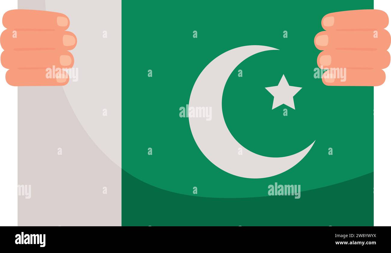 pakistan flag on hands vector isolated Stock Vector Image & Art - Alamy
