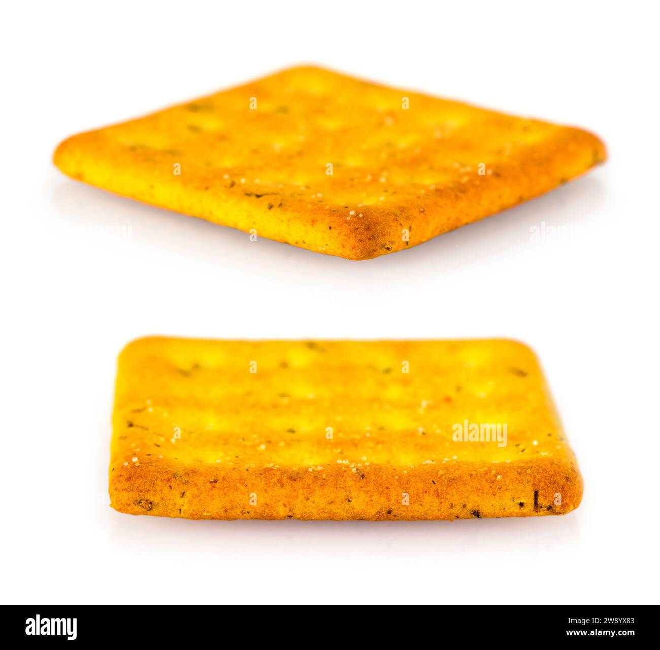 The tasty Crackers isolated on over white background with clipping path ...