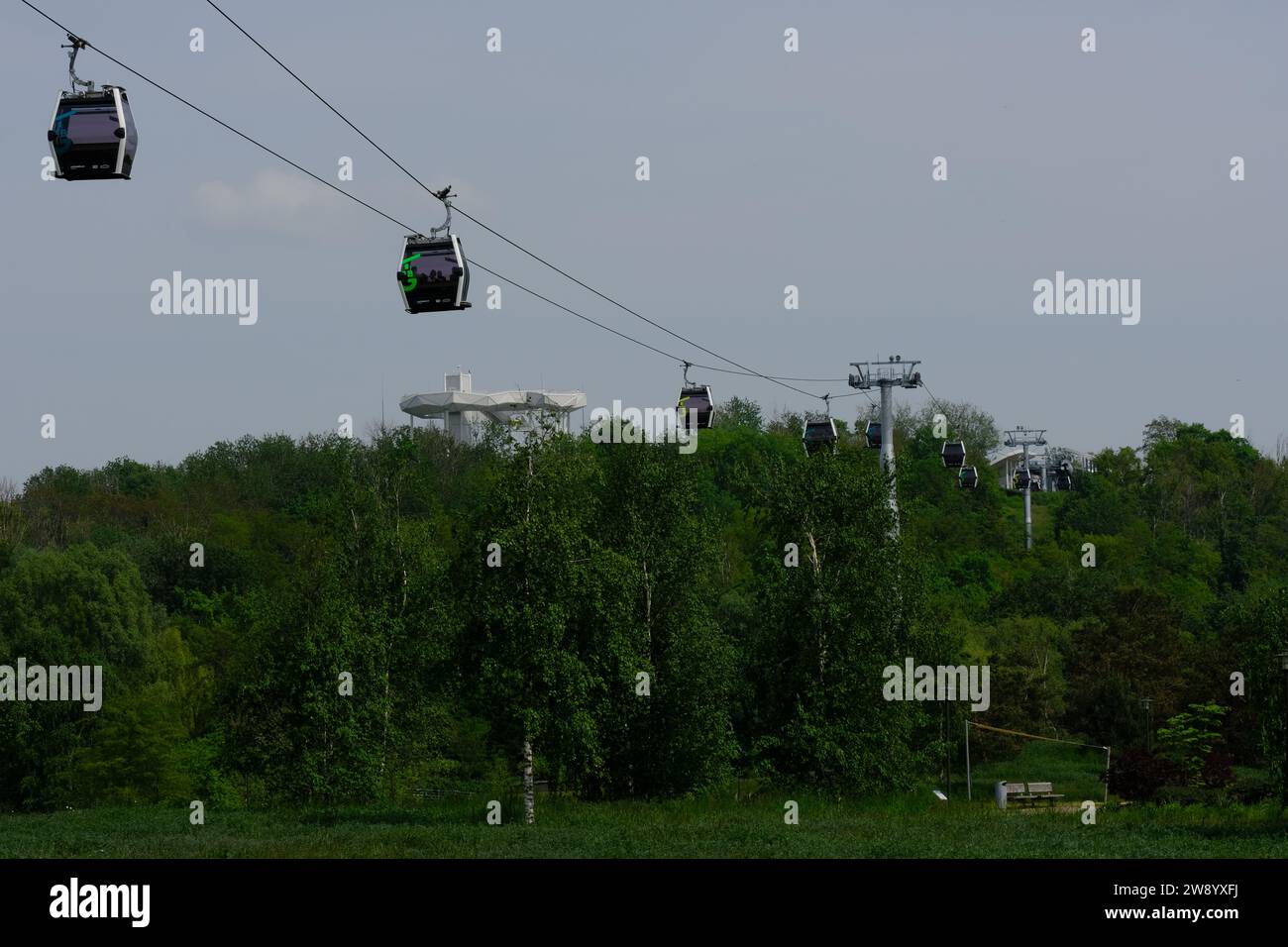 Berlin Germany - Gardens of the World - Mountain Cable Car Stock Photo ...