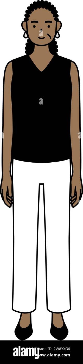 African-American senior woman with a smile facing forward, Vector ...