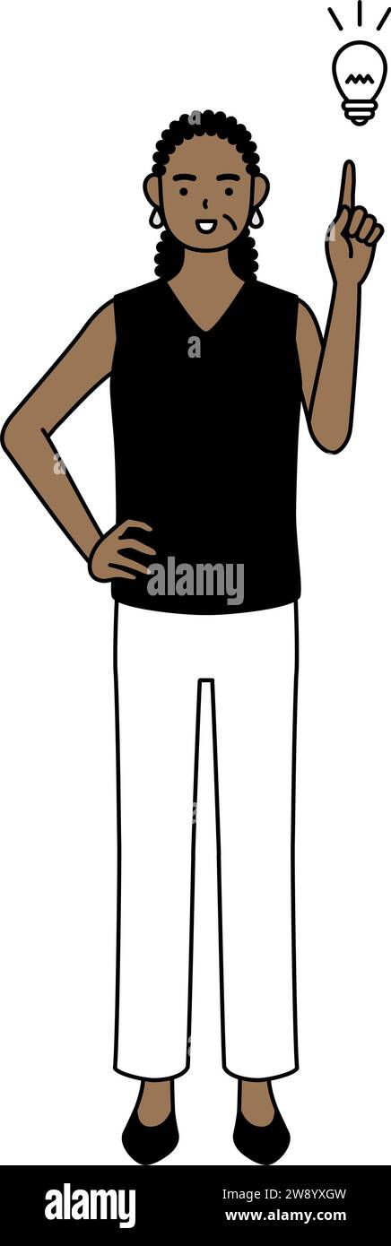 African-American senior woman coming up with an idea, Vector ...
