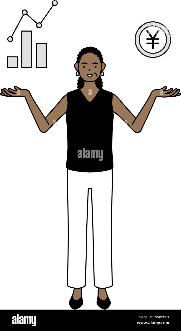 African-American senior woman guiding an image of DX, performance and ...