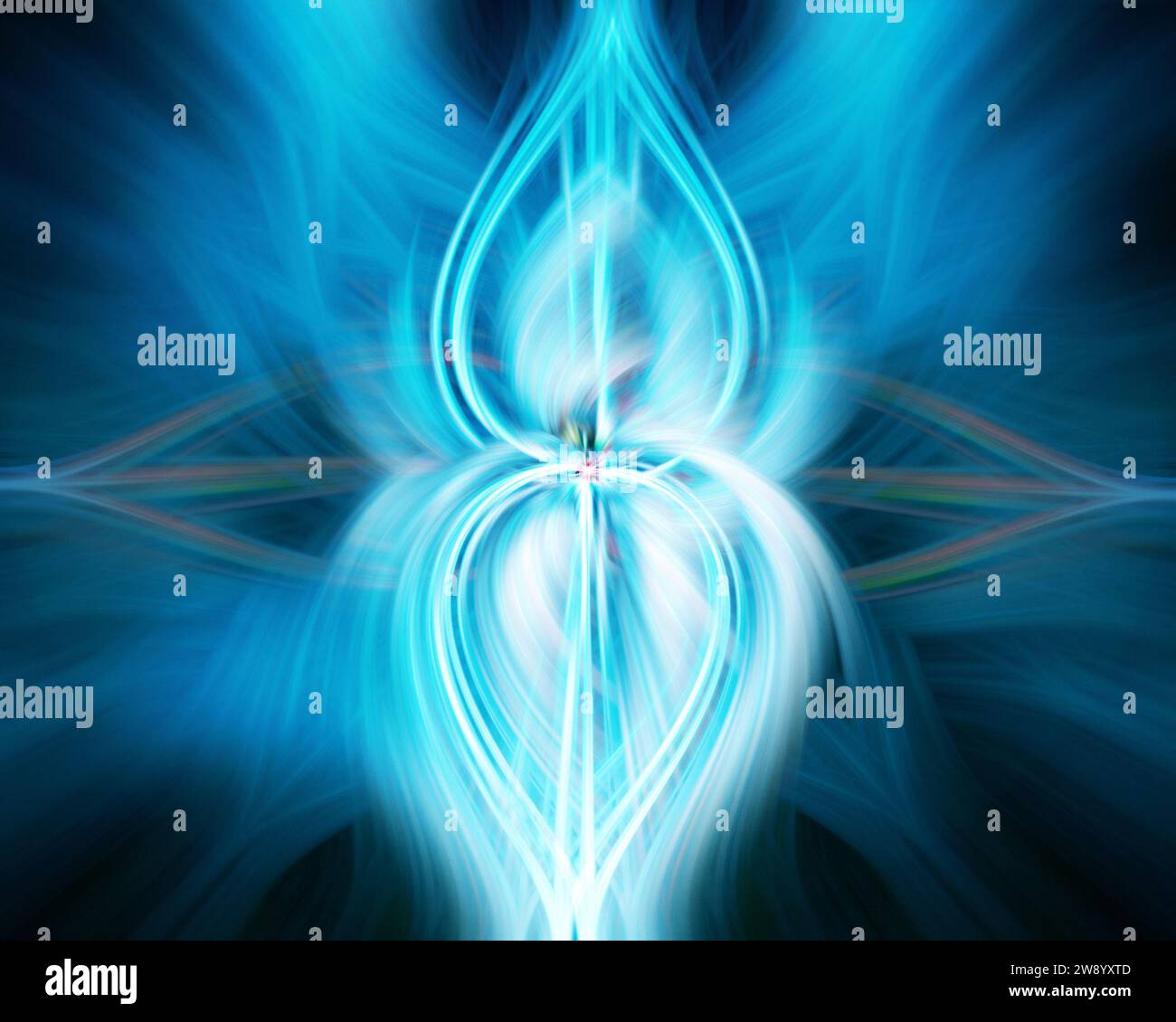 Blue energy ethereal radiating vortex background Stock Photo - Alamy