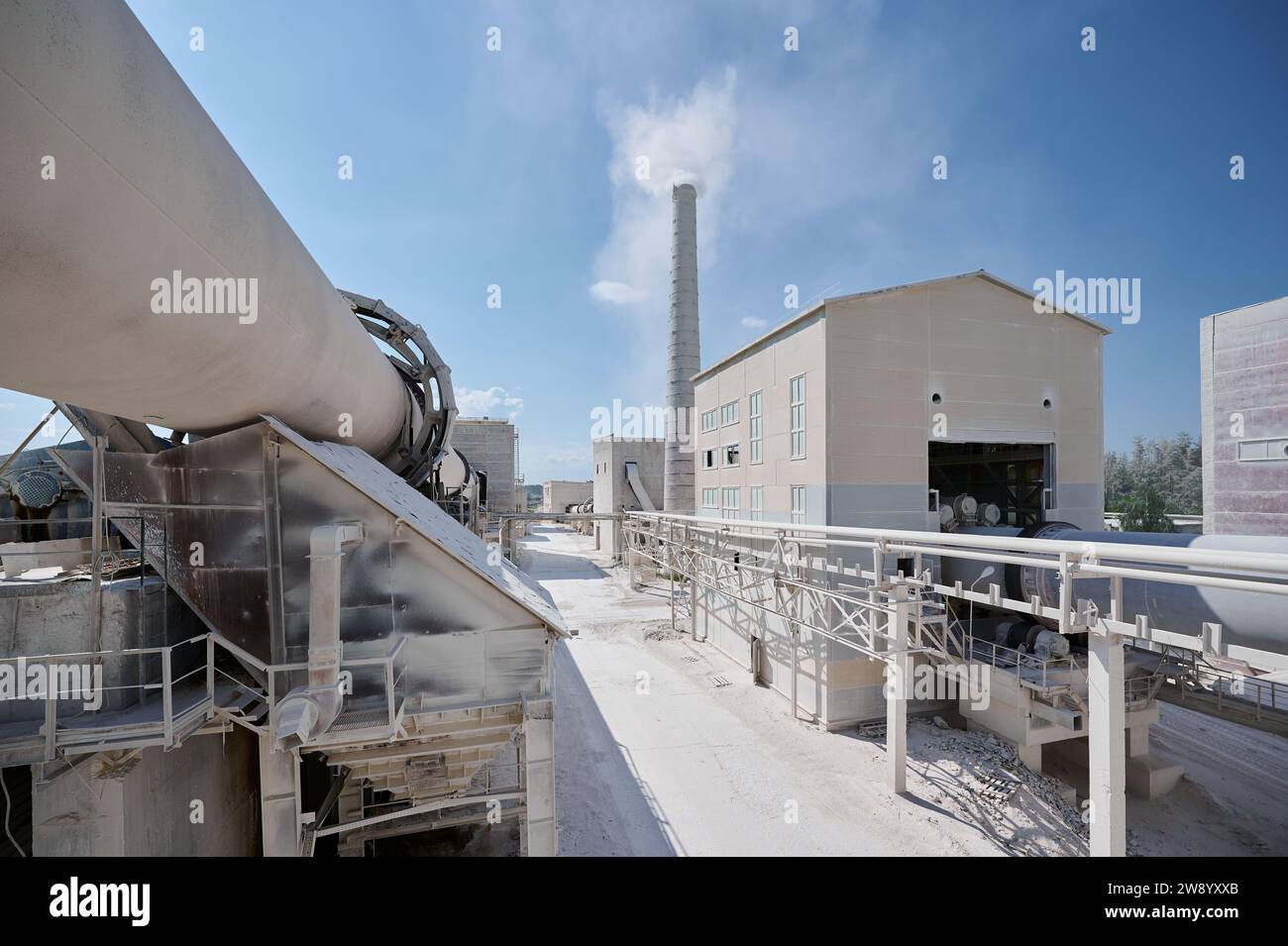 Tubular rotary furnace for calx clinker and cement production Stock ...