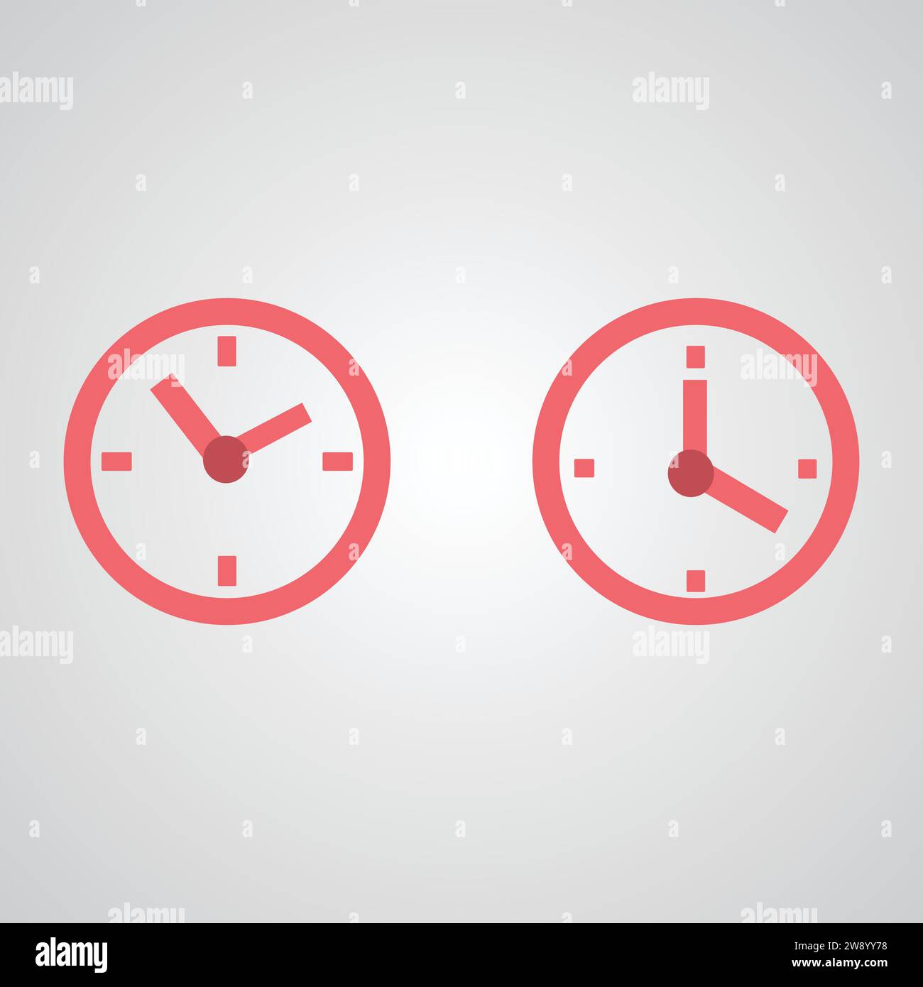 Two Clocks Displaying Different Time Zones Stock Vector Image & Art - Alamy
