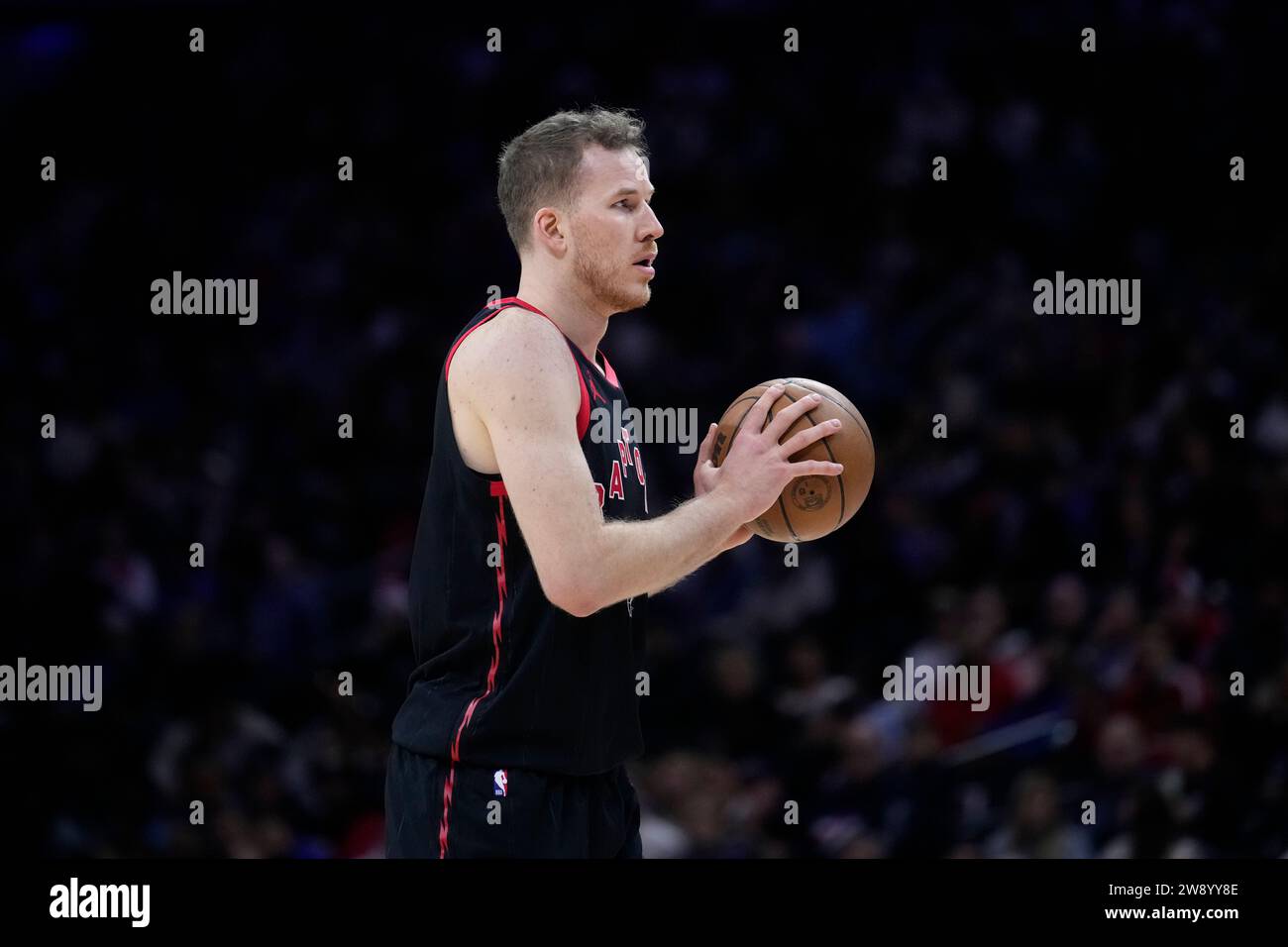 Toronto Raptors' Jakob Poeltl plays during an NBA basketball game ...