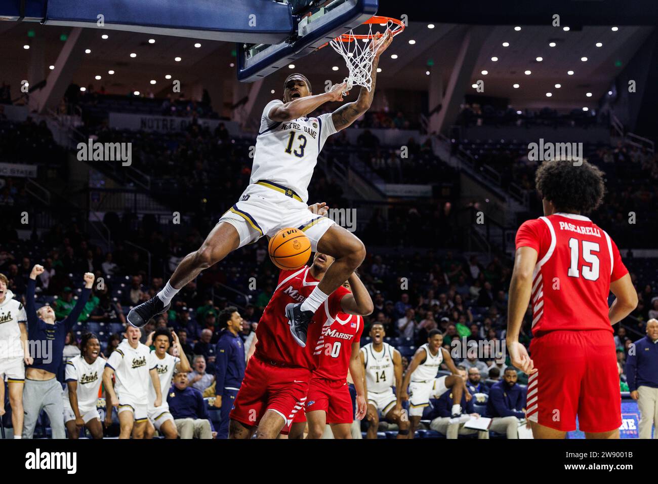South Bend, Indiana, USA. 22nd Dec, 2023. Notre Dame forward Tae Davis ...
