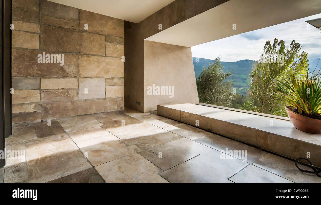 Modern natural stone house eco hi-res stock photography and images - Alamy