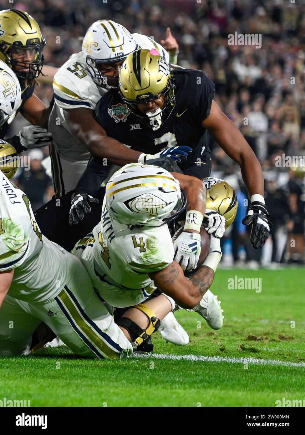 December 22, 2023: Georgia Tech running back Dontae Smith (4) scores in ...