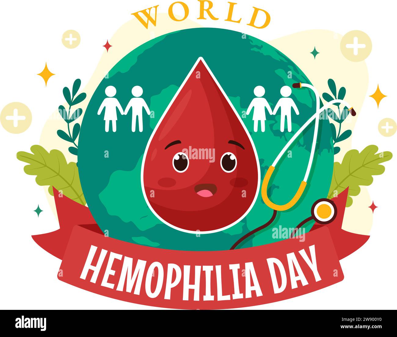 World Hemophilia Day Vector Illustration on April 17 with Red Bleeding ...