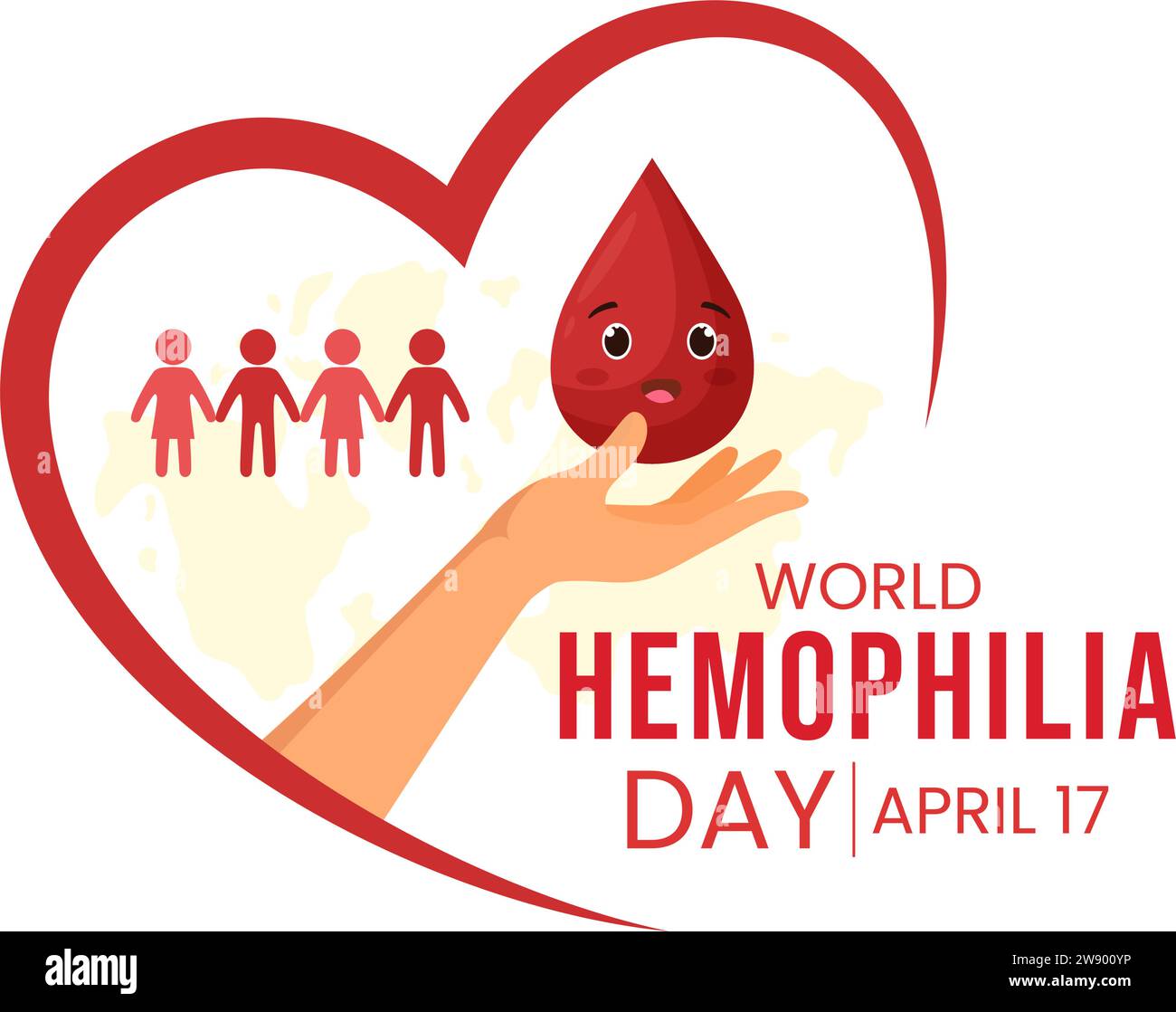 World Hemophilia Day Vector Illustration on April 17 with Red Bleeding ...