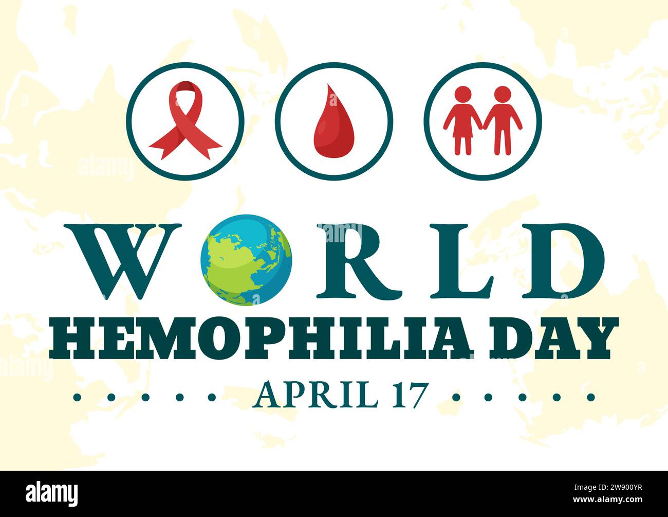 World Hemophilia Day Vector Illustration on April 17 with Red Bleeding ...
