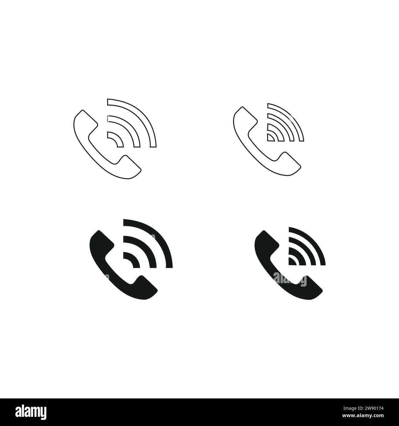 Phone Icon with Wave Stock Vector Image & Art - Alamy