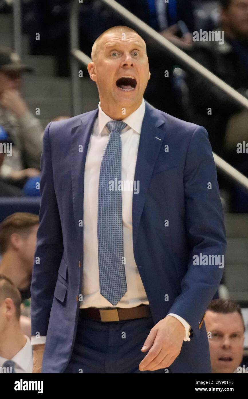 BYU head coach Mark Pope shouts during the second half of an NCAA ...