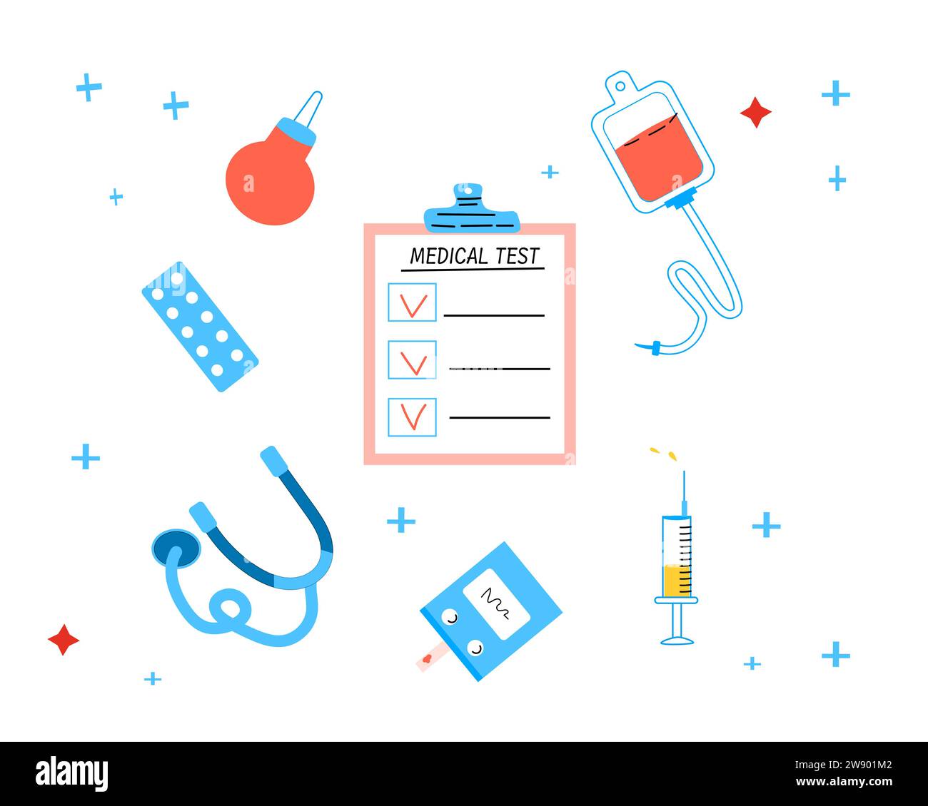 medical background with healthcare equipment. Vector illustration ...