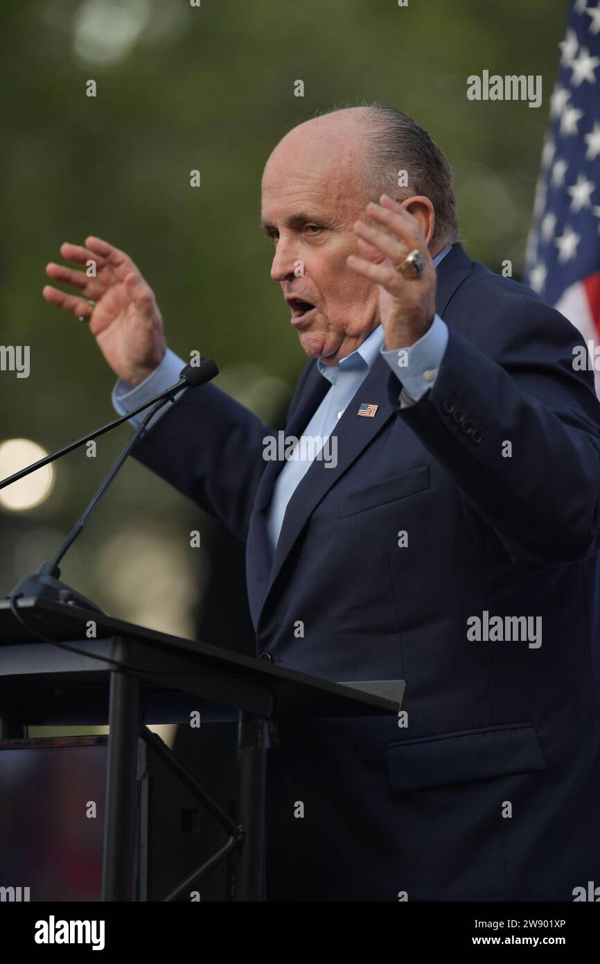 BOCA RATON, FL - NOVEMBER 04: Ron DeSantis, Rudy Giuliani and Attorney ...