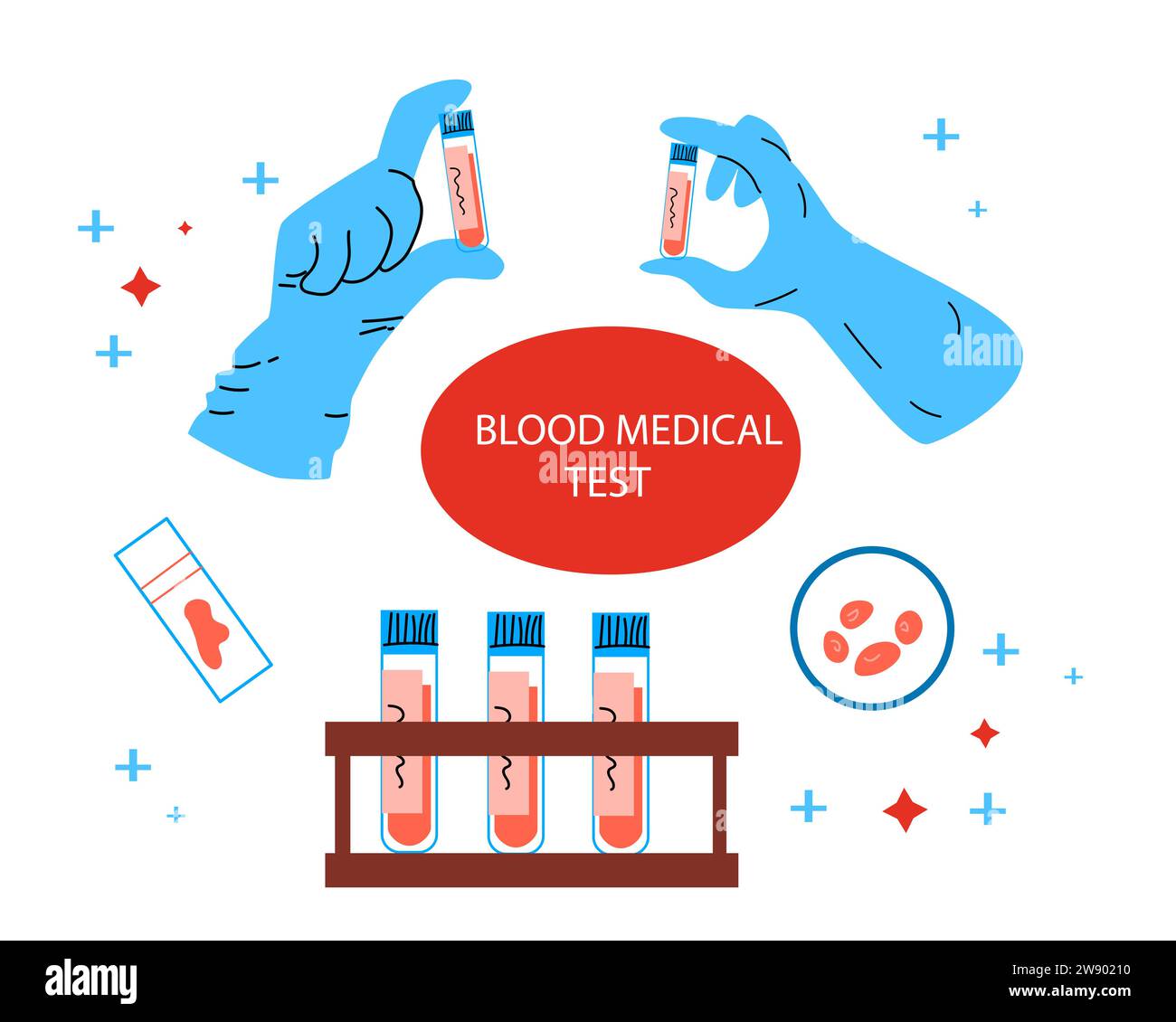 Blood medical test background in flat style. Vector illustration ...