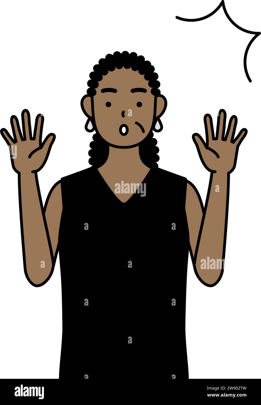 African-American senior woman raising her hand in surprise, Vector ...