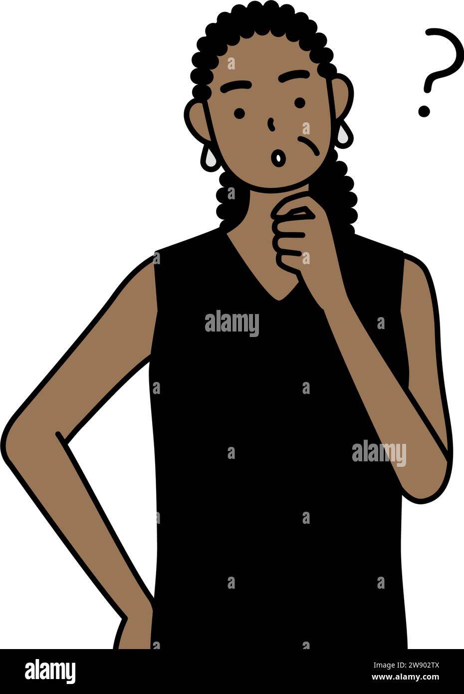 African-American senior woman nodding her head in question, Vector ...