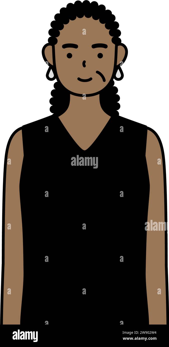 African-American senior woman with a smile facing forward, Vector ...