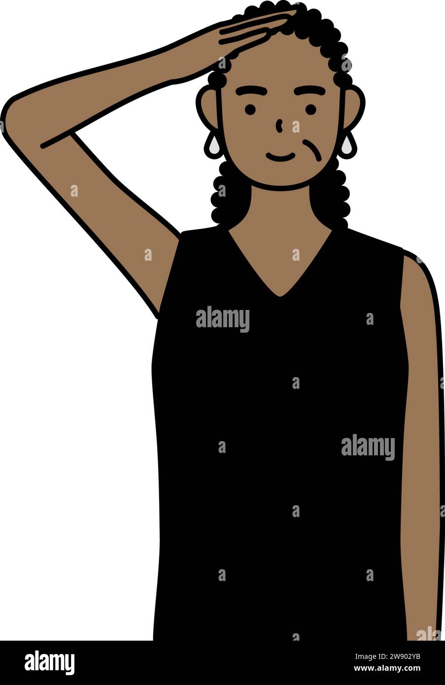 African-American senior woman making a salute, Vector Illustration ...
