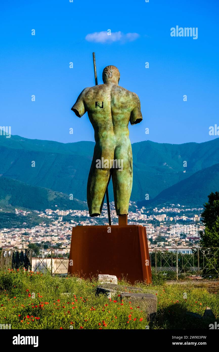 Statue of Dedalo behind the Tempio di Venere in the archaeological site ...