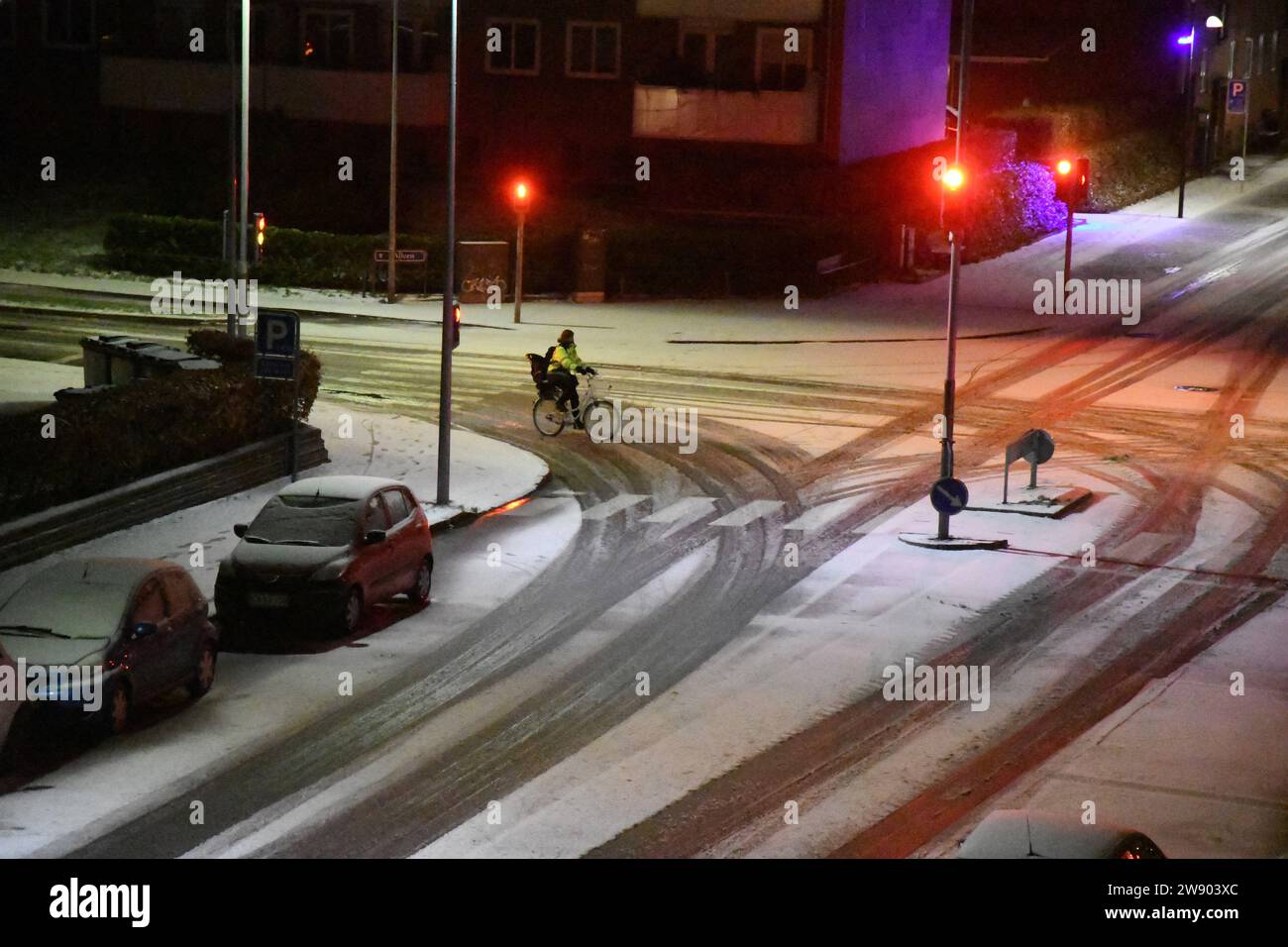 Kastrup/Copenhagen, Denmark /23 December 2023/.wnter weather snowy ...