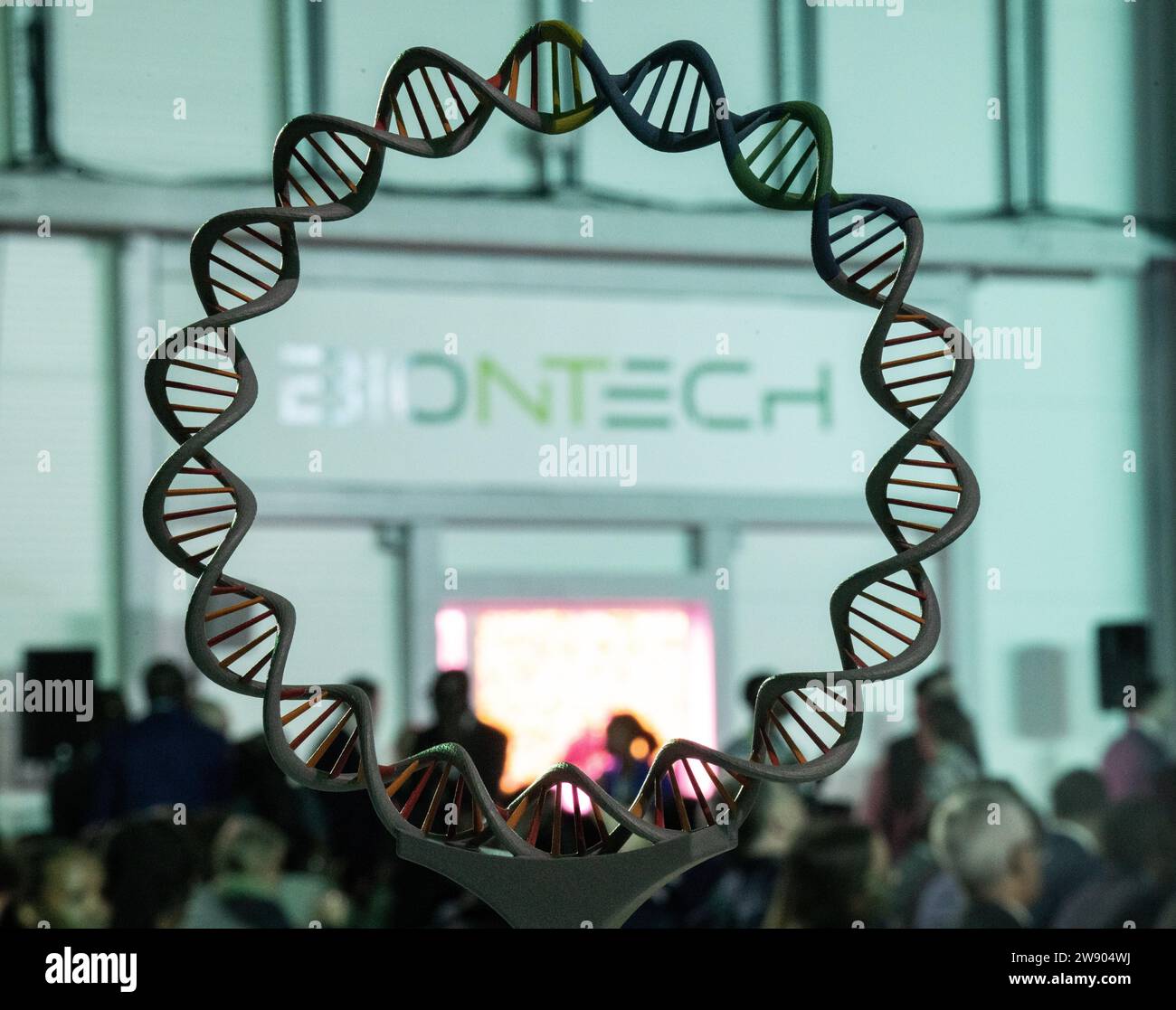 Kigali, Rwanda. 21st Dec, 2023. View of a model of a plasmid DNA at the ...
