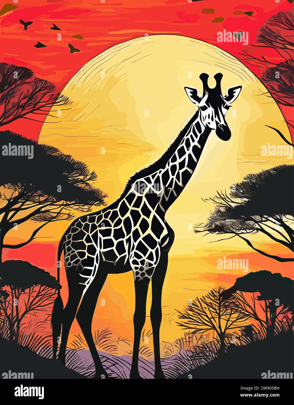Giraffe art colourful hi-res stock photography and images - Alamy