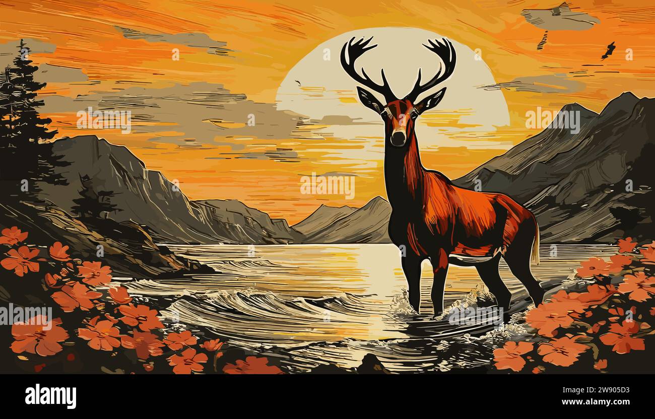 Nature print Stock Vector Images - Alamy