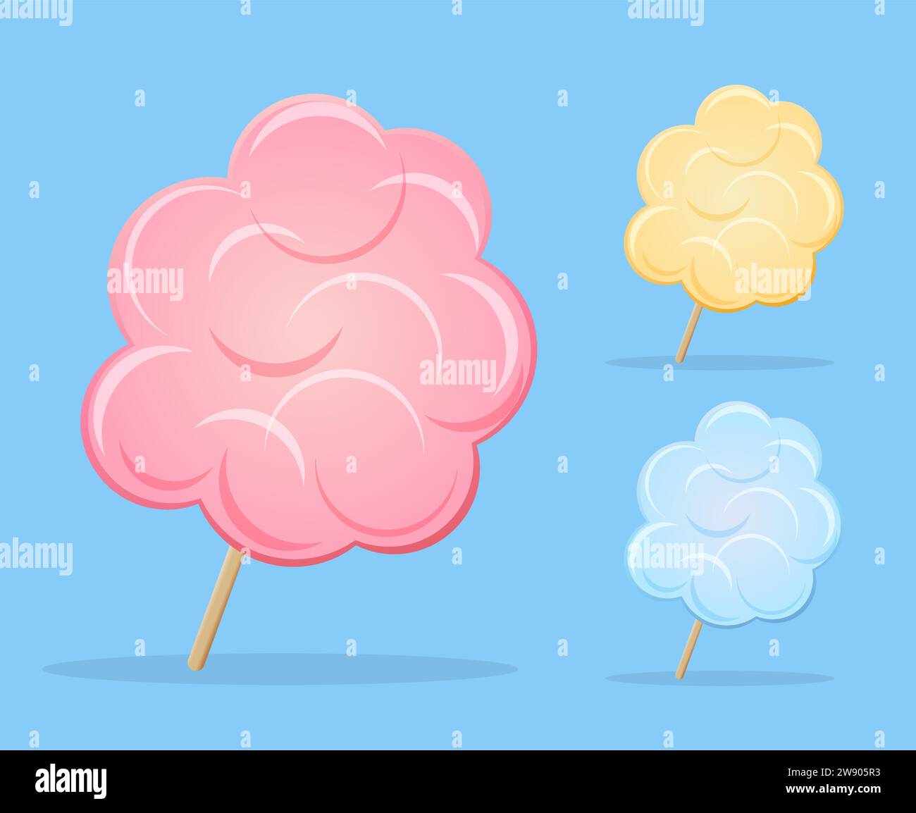 Illustration of cotton candy on blue background Stock Vector Image ...