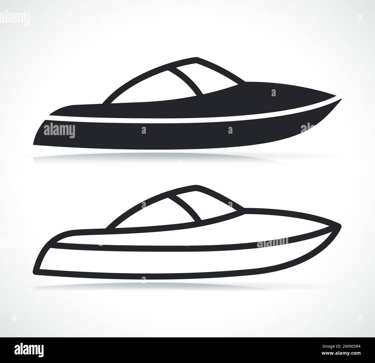 Illustration of motorboat icon on white background Stock Vector Image ...