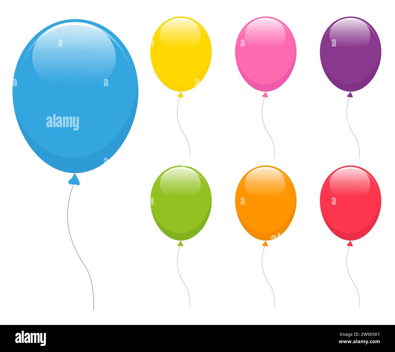 Illustration of various colors balloons cartoon set Stock Vector Image ...