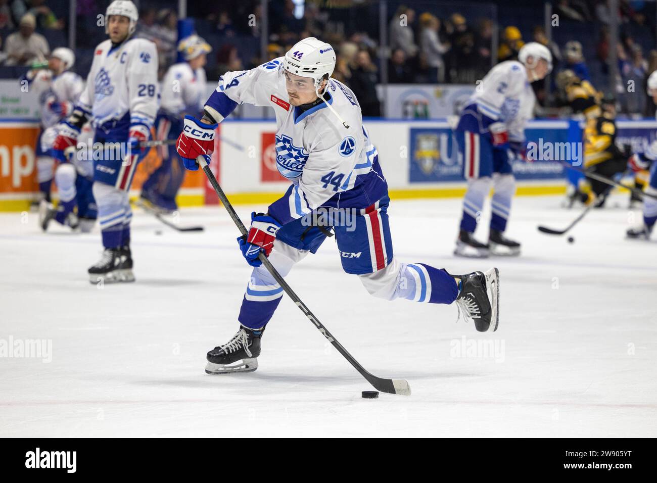 December 22nd 2023: Rochester Americans forward Brandon Biro (10) takes ...