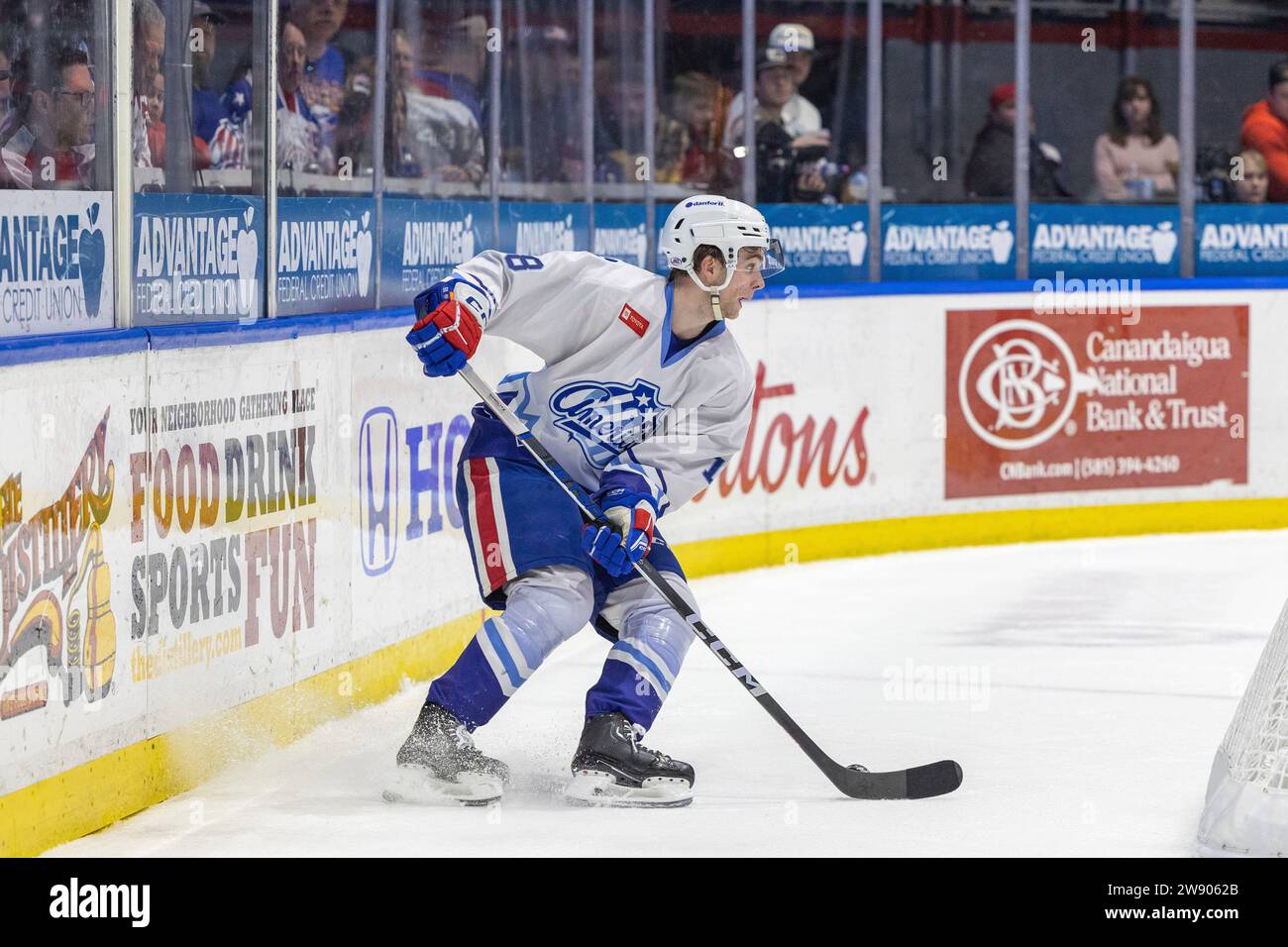 December 22nd 2023: Rochester Americans forward Isak Rosen (18) skates ...