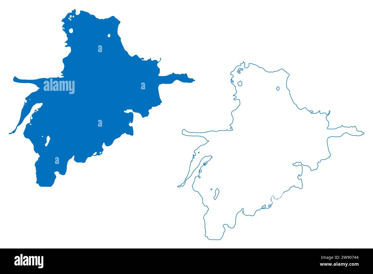 Lake Rweru (Republic of Burundi, Rwanda) map vector illustration ...