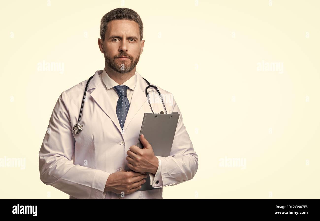internist with anamnesis isolated on white,advertisement. internist ...