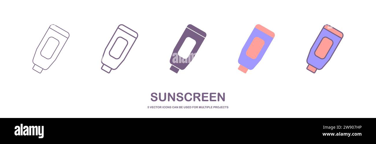 Sun protection line icon Cut Out Stock Images & Pictures - Alamy