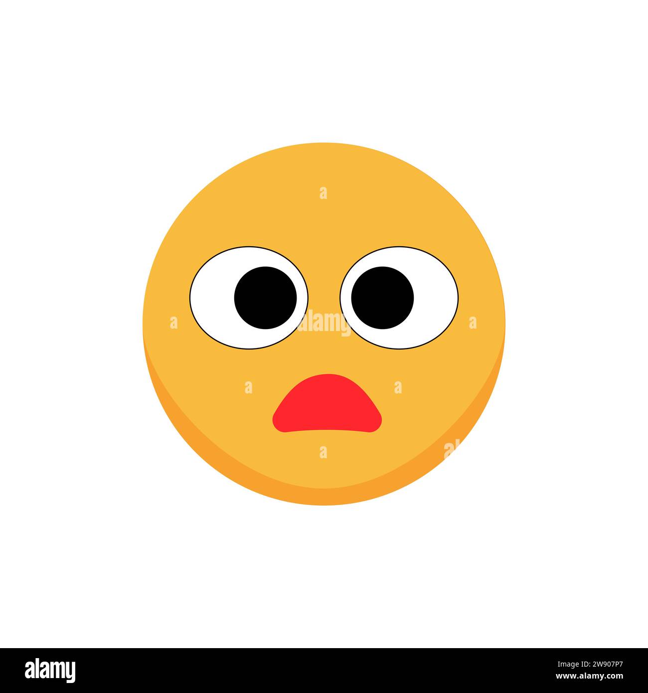 Distressed emoticon. Cartoon emoji. Flat vector illustration Stock ...