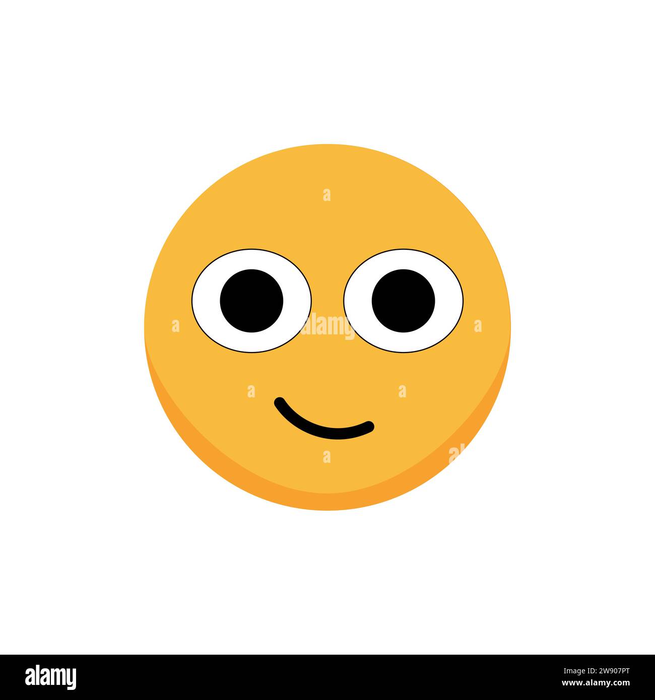 Snide smiley face. Cartoon emoji. Flat vector illustration Stock Vector ...