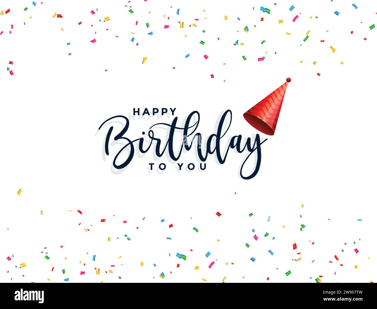 Happy Birthday cap with confetti card vector Stock Vector Image & Art ...