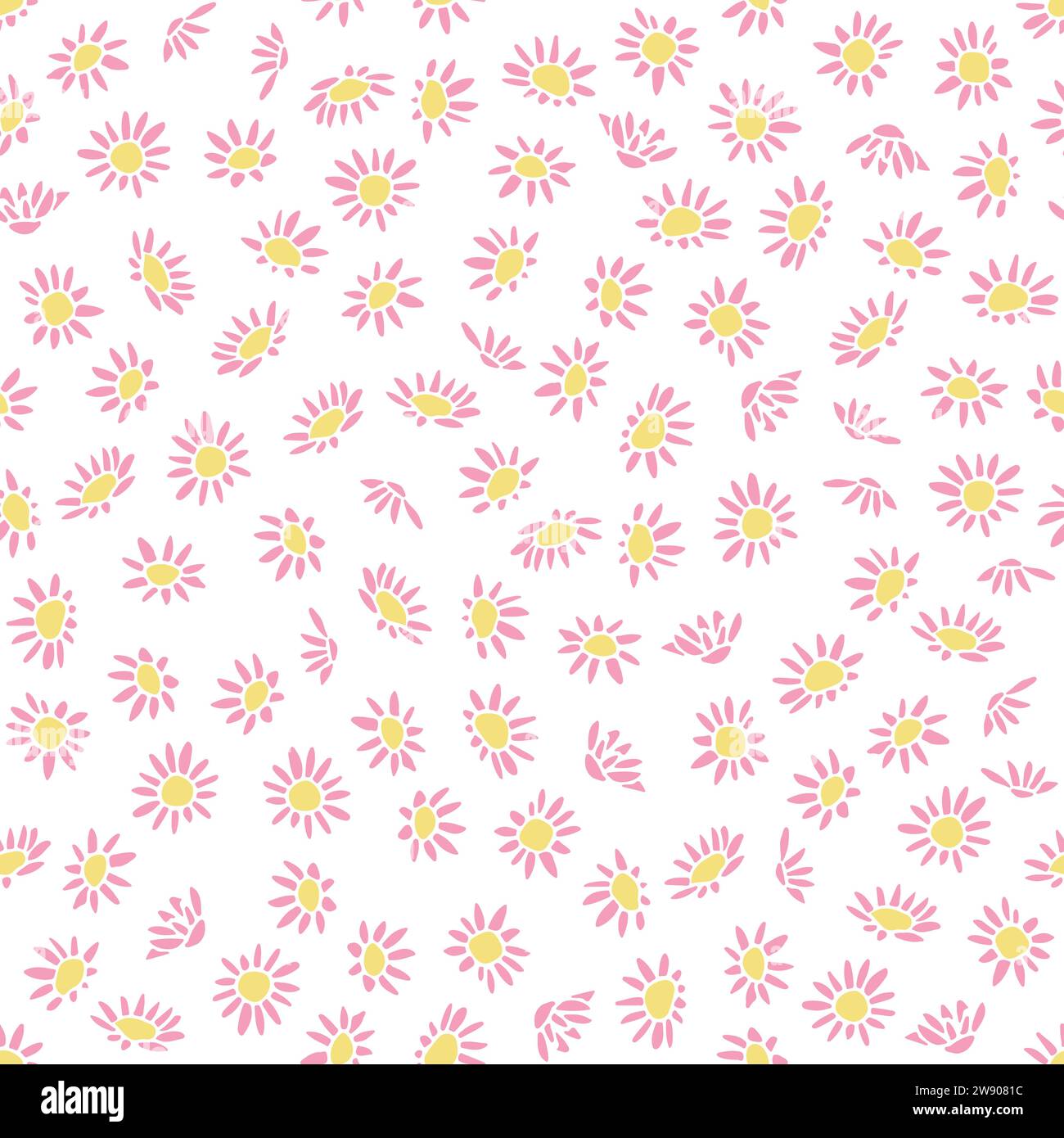 Hand drawn flowers daisy Stock Vector Images - Alamy