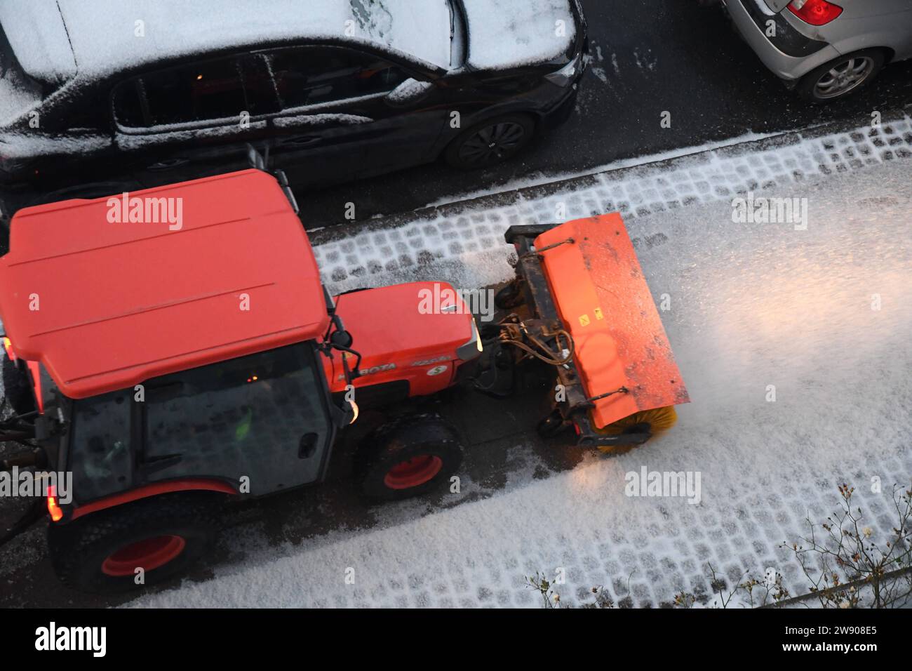 Copenhagen, Denmark /23 December 2023/Snow fall and cold weather danish ...