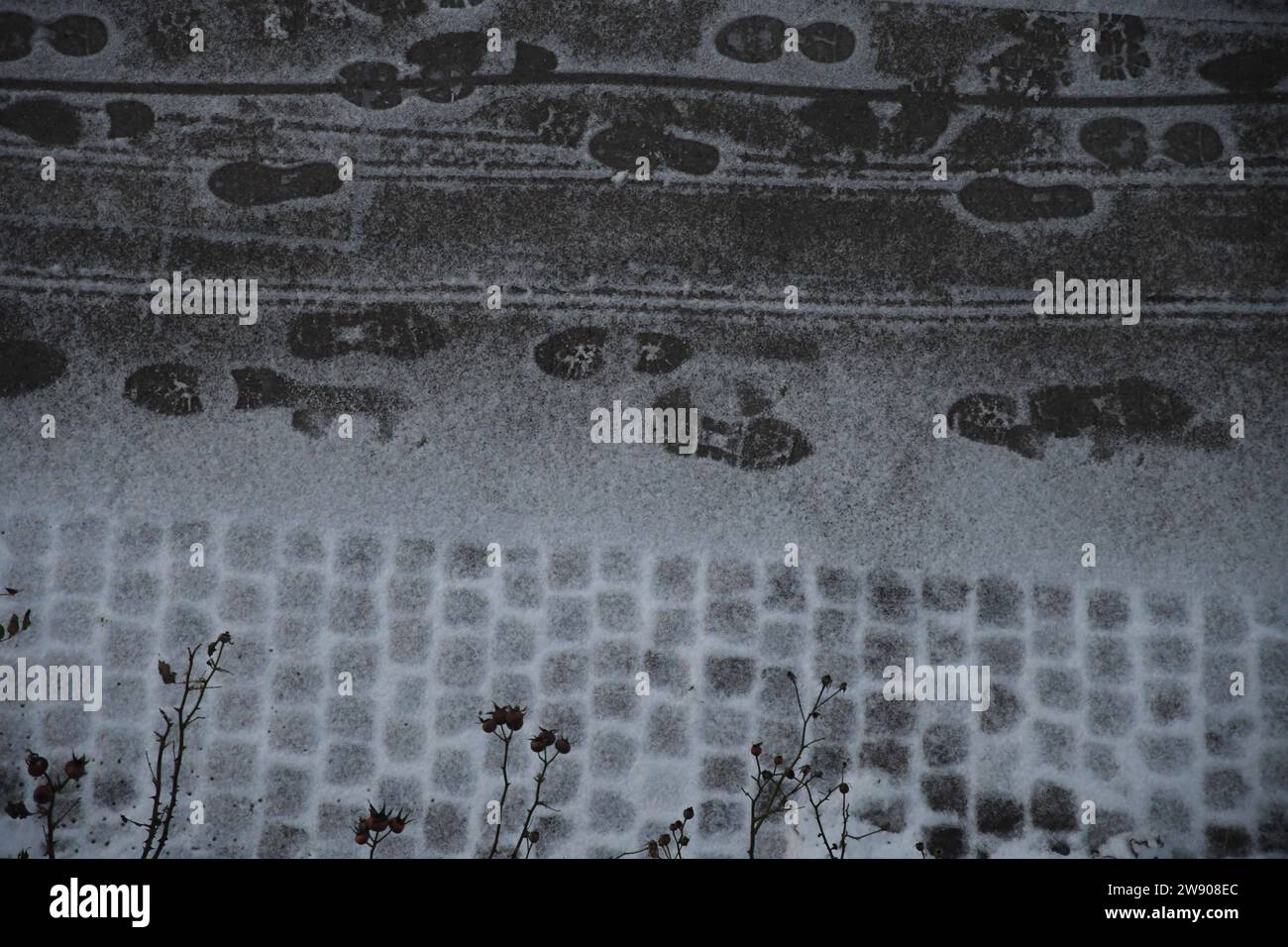 Copenhagen, Denmark /23 December 2023/Snow fall and cold weather danish ...