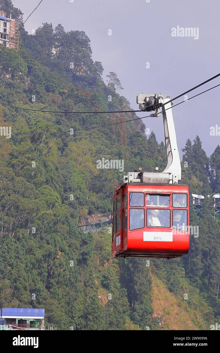 gangtok ropeway or cable car, a popular tourist attraction and a mode ...