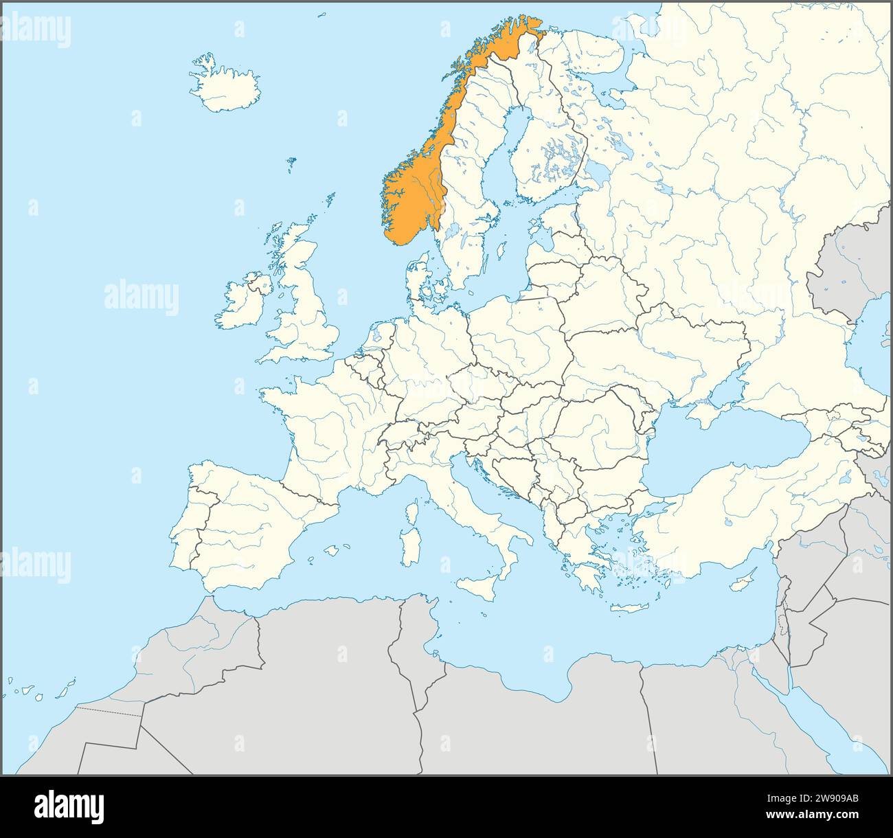 Location map of the KINGDOM OF NORWAY, EUROPE Stock Vector Image & Art ...