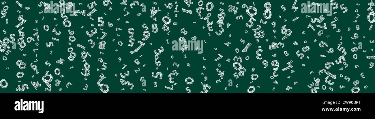 Falling childish chalk numbers. Math study concept with flying digits ...