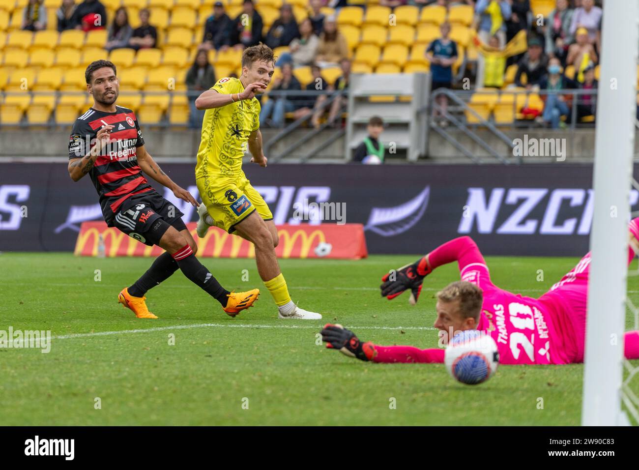 Wellington, New Zealand. 23rd Dec, 2023. Wellington Phoenix midfielder ...