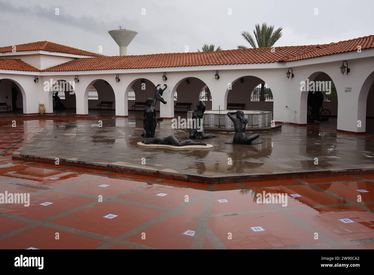 Inside yard of Ralli museum for classical art,Caesarea,Israel.Ralli ...